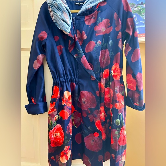 Samuel Dong | Jackets & Coats | Samuel Dong Floral Rainjacket Navy Red ...